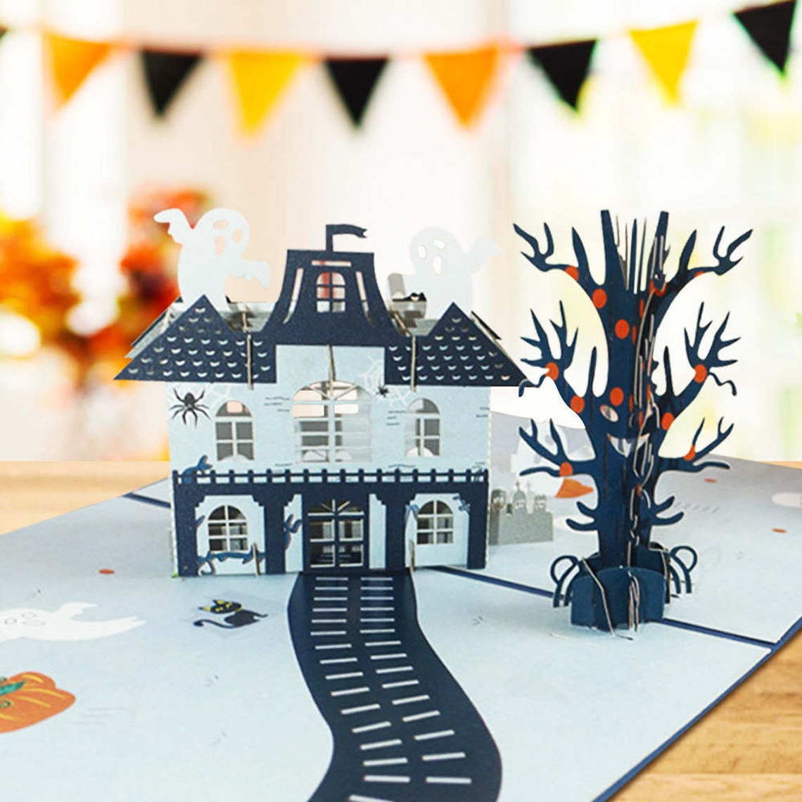 Halloween 3D Pop up Card Ghost House Pop up Greeting Card - Etsy