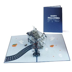 Halloween 3D Pop up Card Ghost House Pop up Greeting Card - Etsy