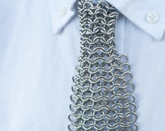 Stainless Steel Handmade Chainmail Tie - Etsy