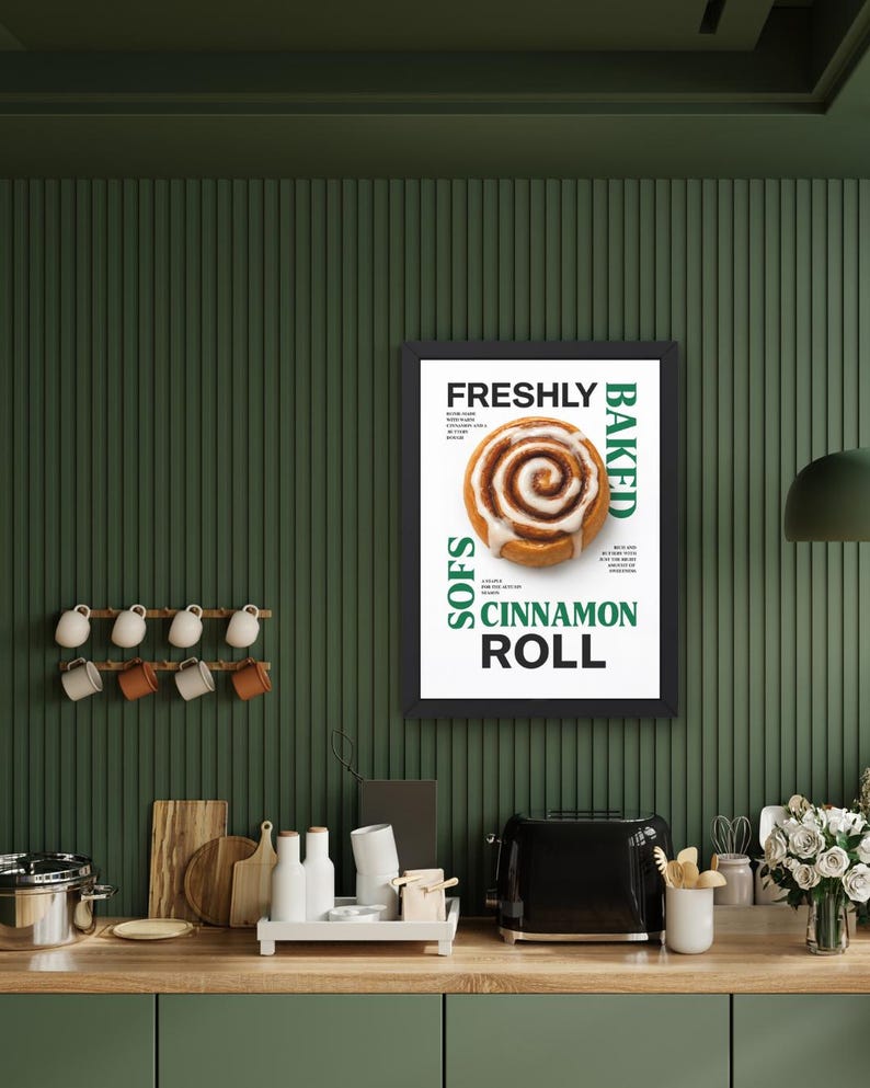 Cinnamon Roll Kitchen Print: Cozy Bakery Wall Art (digital Download - Etsy
