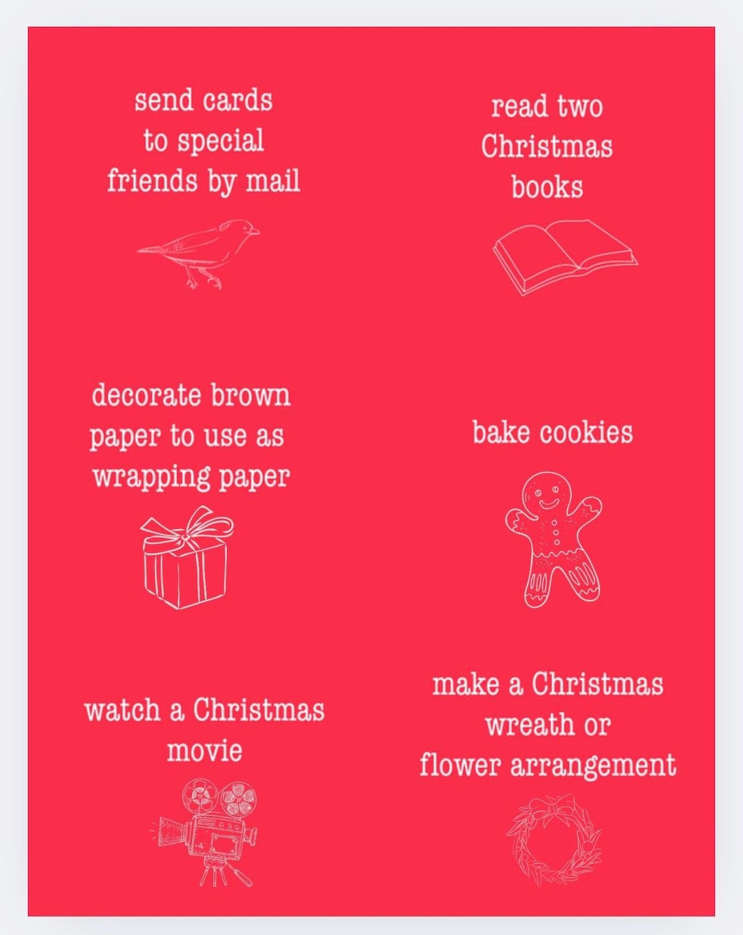PRINTABLE Mindful Activities Advent Calendar Cards for Families ...