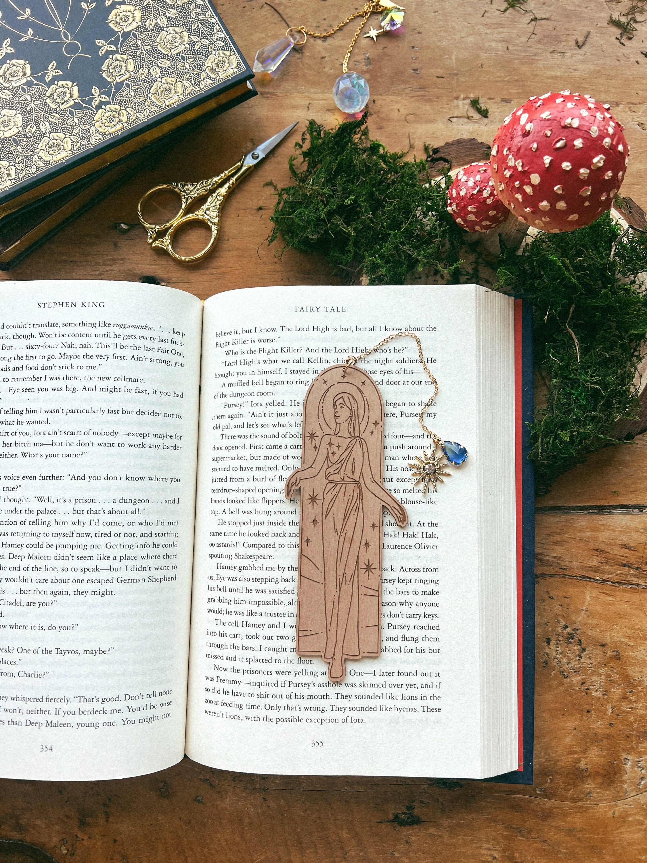 Celestial Goddess Wood Bookmark, Fantasy Bookmark, Elven-inspired ...