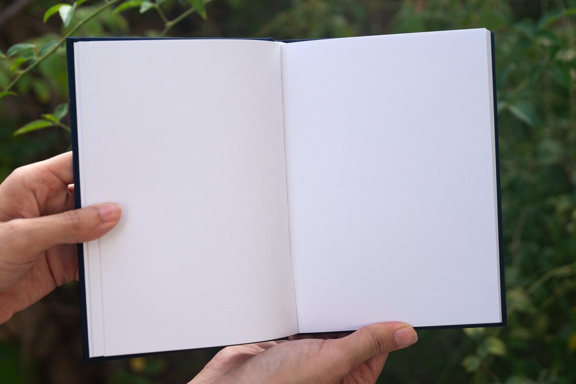 Moonlit Flight Linen Notebook- B6 Blank Notebook - Etsy