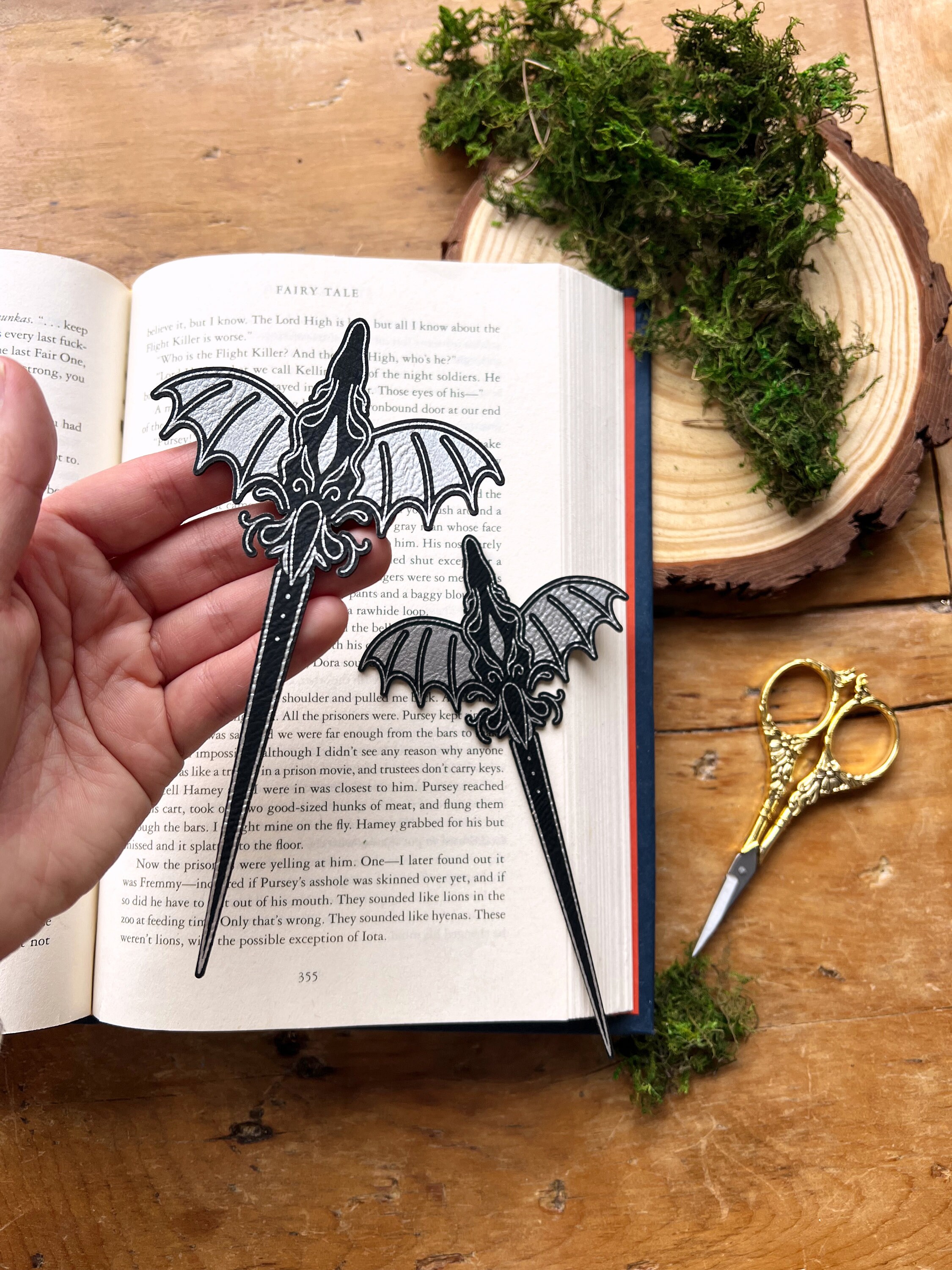 Ethereal Dragon Faux Leather Bookmark, Fantasy Bookmark, Elven-inspired ...