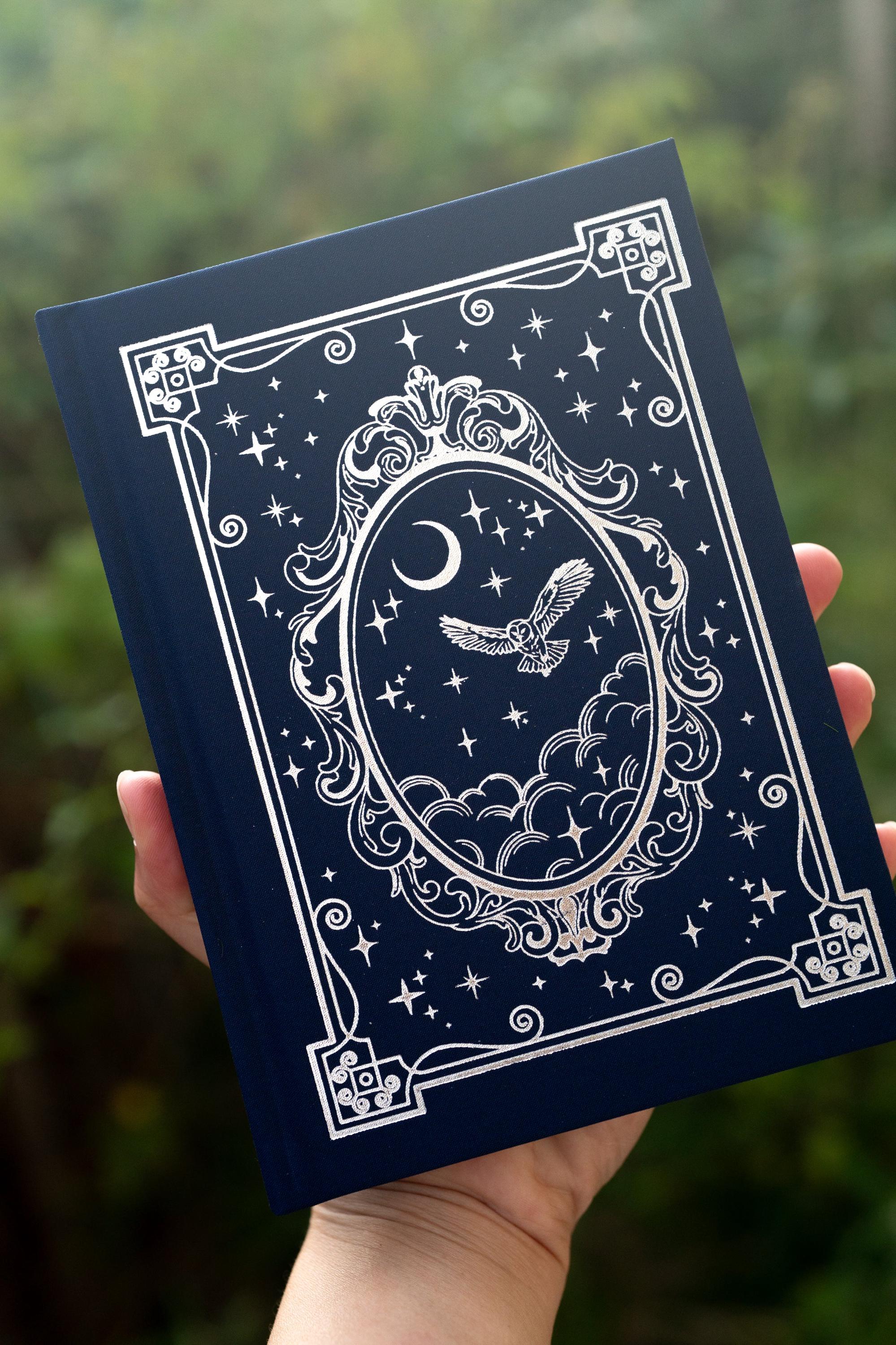 Moonlit Flight Linen Notebook- B6 Blank Notebook - Etsy