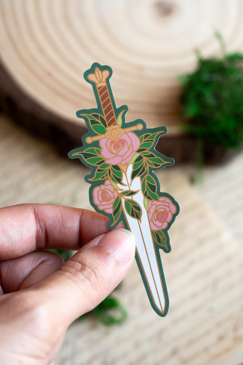 Rose Sword Vinyl Sticker - Etsy