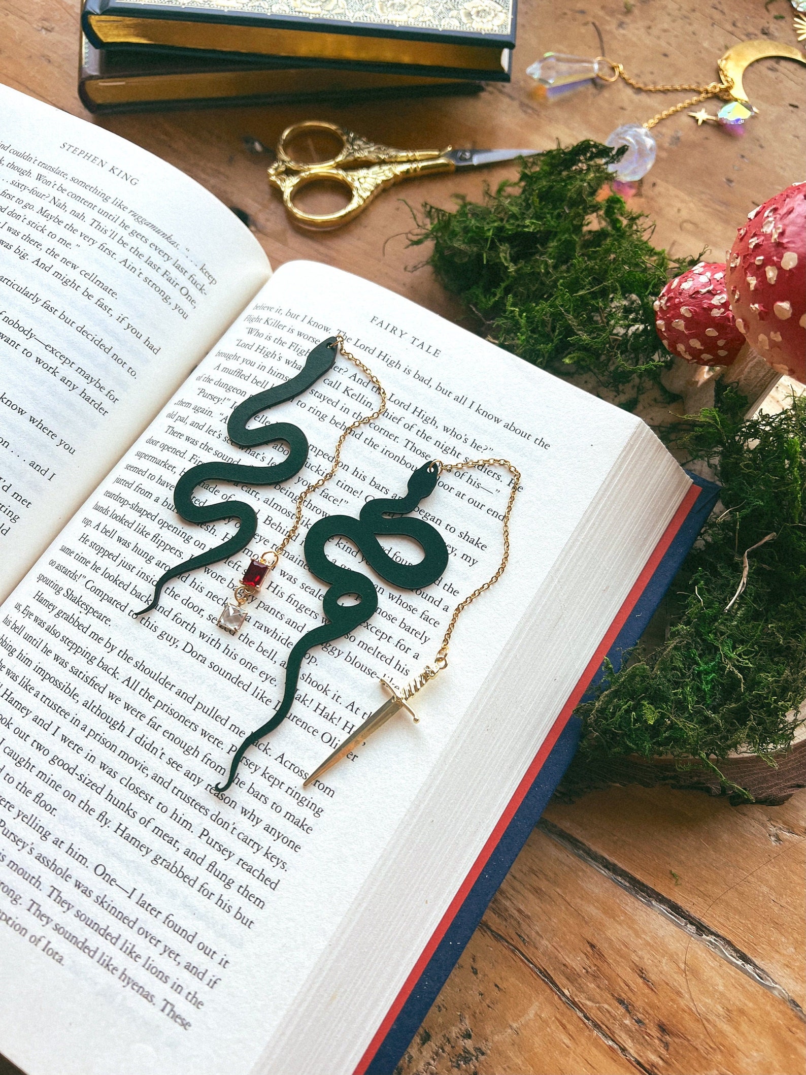 Mini Snake Leather Bookmark Set, Fantasy Bookmark, Elven-inspired ...