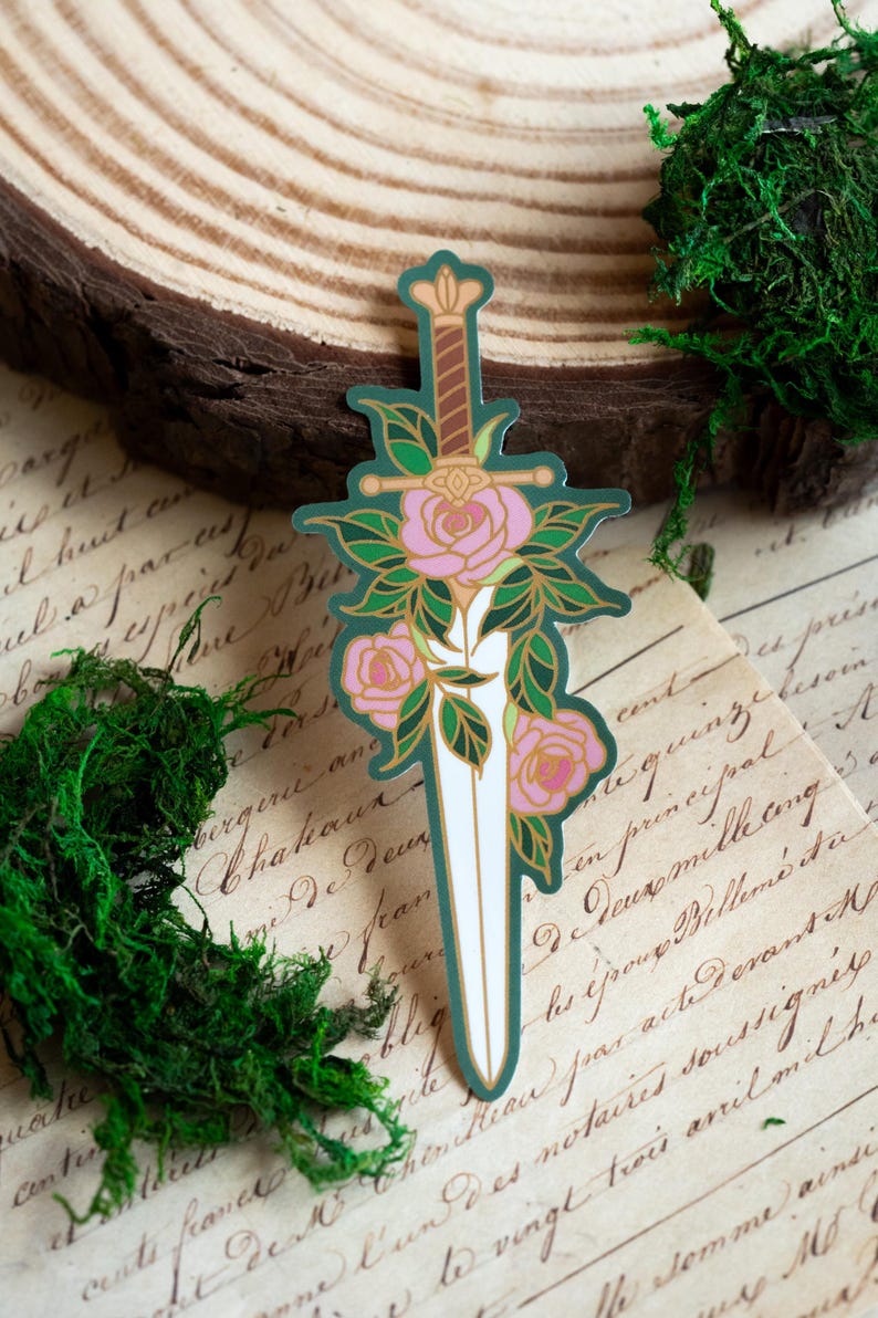 Rose Sword Vinyl Sticker - Etsy