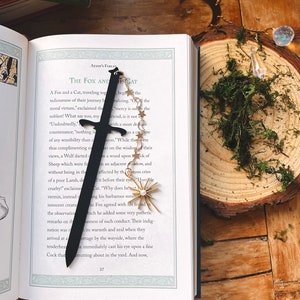 Leather Sword Bookmark, Fantasy Bookmark, Elven-inspired Bookmark, Gift ...
