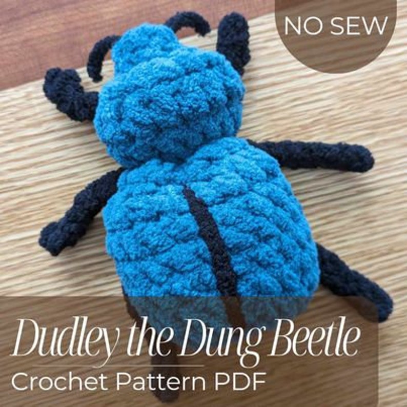 Dudley the Dung Beetle Crochet Pattern No Sew PDF Amigurumi Plush Toy ...