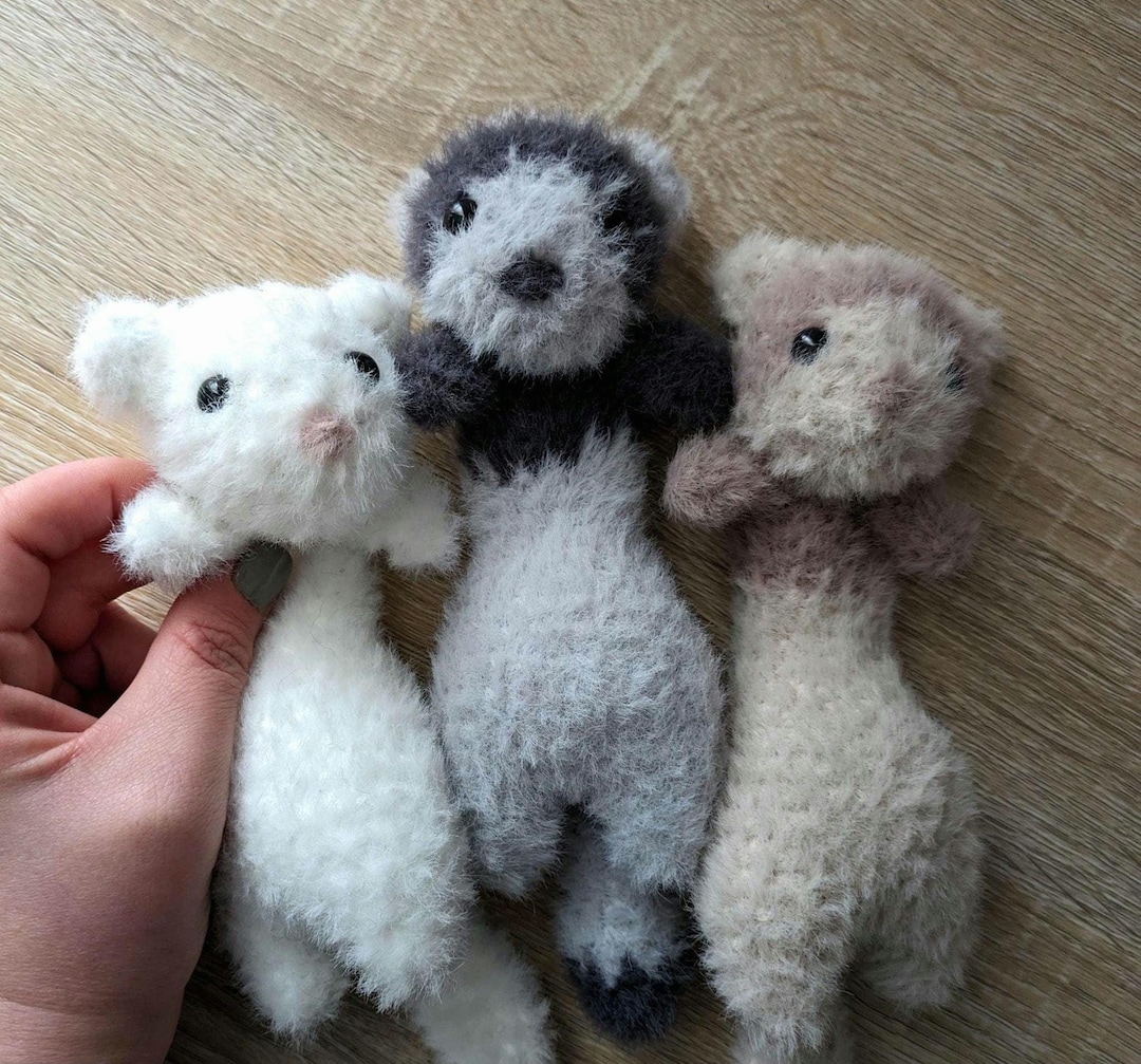 Weighted Ferret | Ready to Ship | Handmade | Crochet | Amigurumi | Gift ...