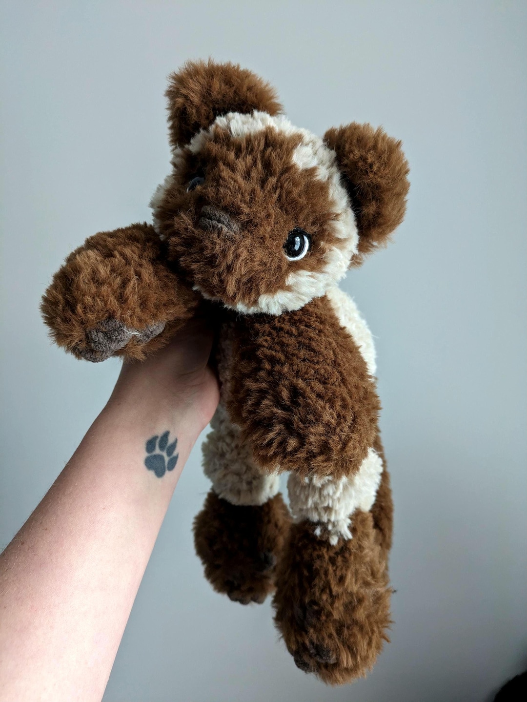 Faux Fur Kitten Cat Plush Ready to Ship Handmade Crochet Knotted Karma ...