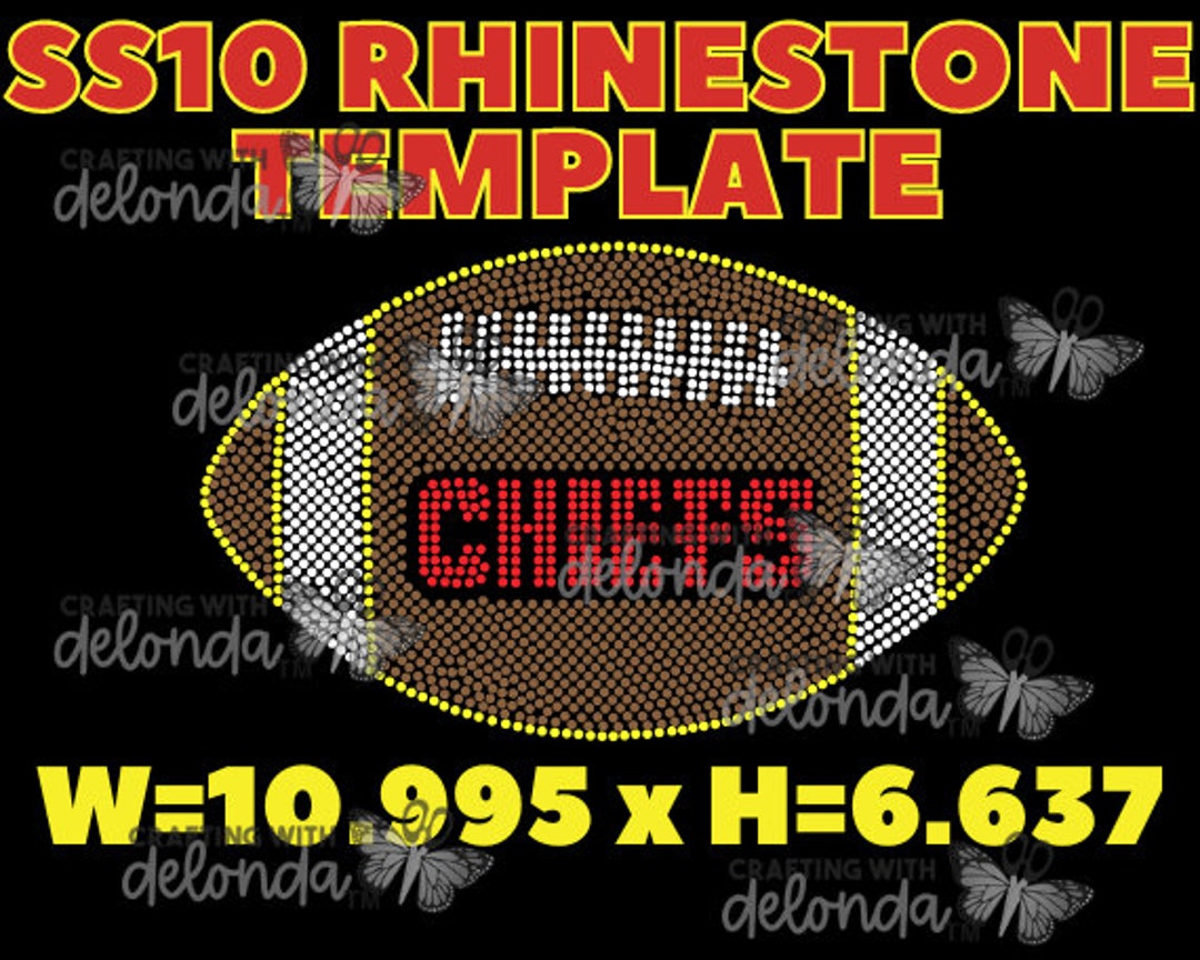 KC CHIEFS Bling Template SS10 Hotfix Rhinestone Template Digital File ...