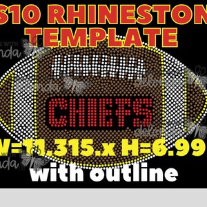 KC CHIEFS Bling Template! - SS10 Hotfix Rhinestone Template - Digital ...