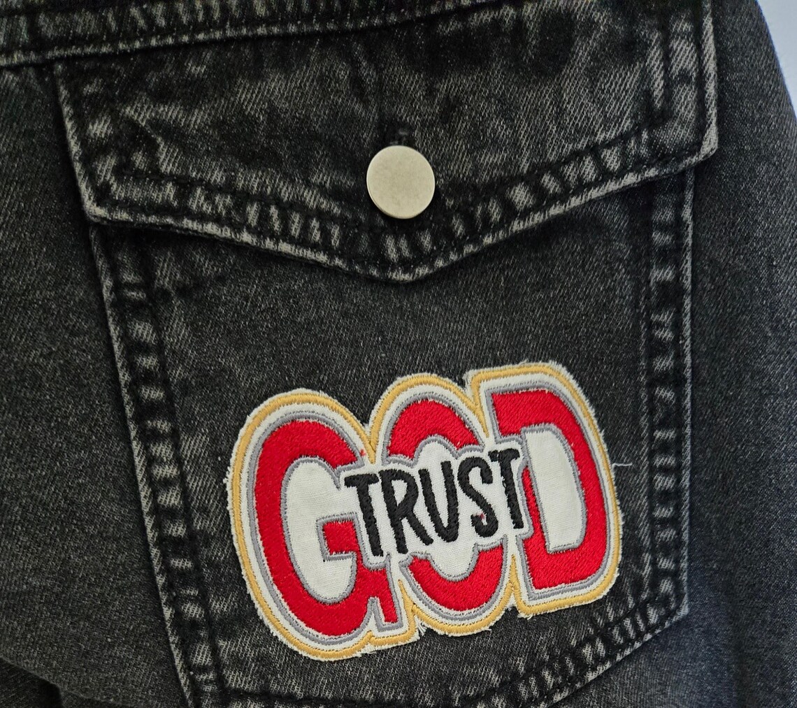 Trust in God Embroidery Patch: Christian Digital File (W3.77 X H2.41 ...