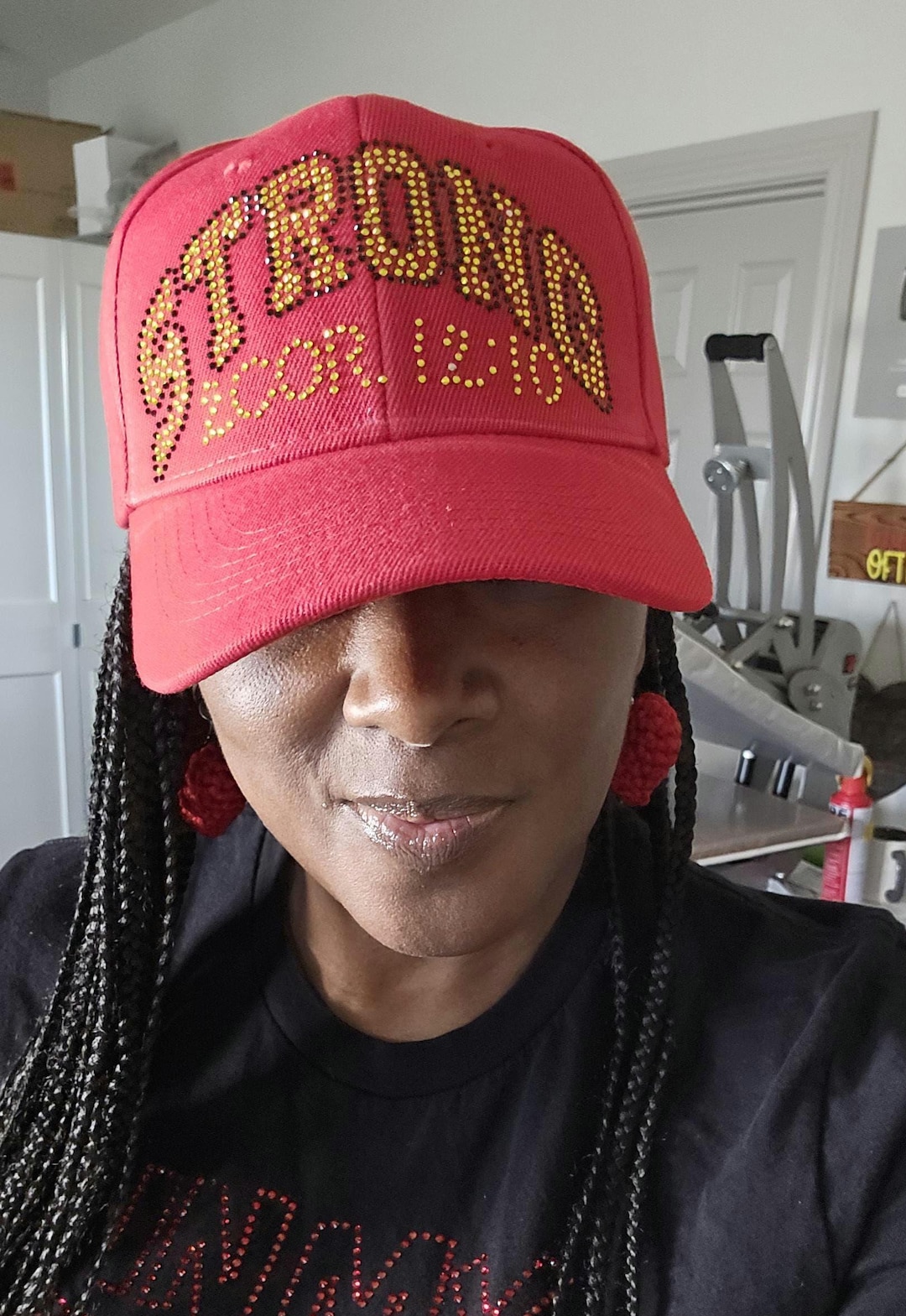 Strong for 12:10 Rhinestone Baseball Cap - Red Embellished Hat - Etsy