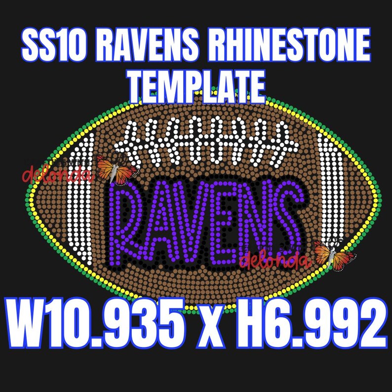 SS10 RAVENS BLING TEMPLATE! - Hotfix Rhinestone Template - Digital File ...