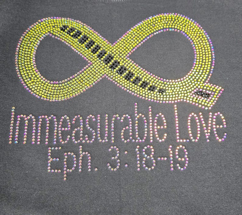 Immeasurable Love Rhinestone Template Measuring Tape Infinity Design ...