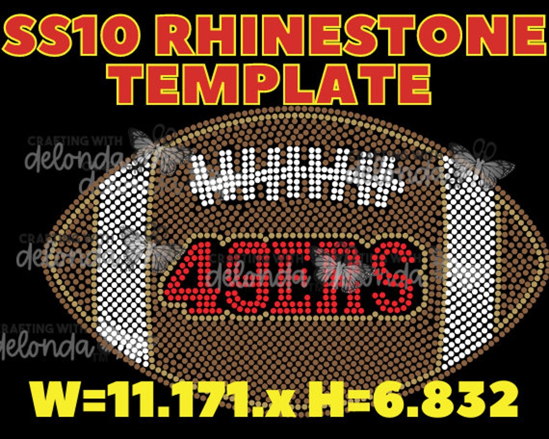 49ers Bling Template SS10 Hotfix Rhinestone Template Digital File ONLY ...