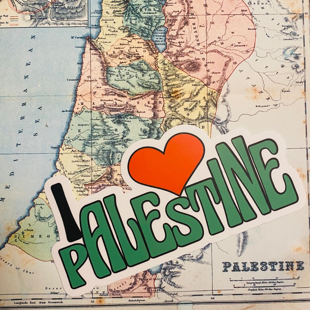 Huge I Love Palestine Sticker, Laptop Water Bottle Free Palestine ...