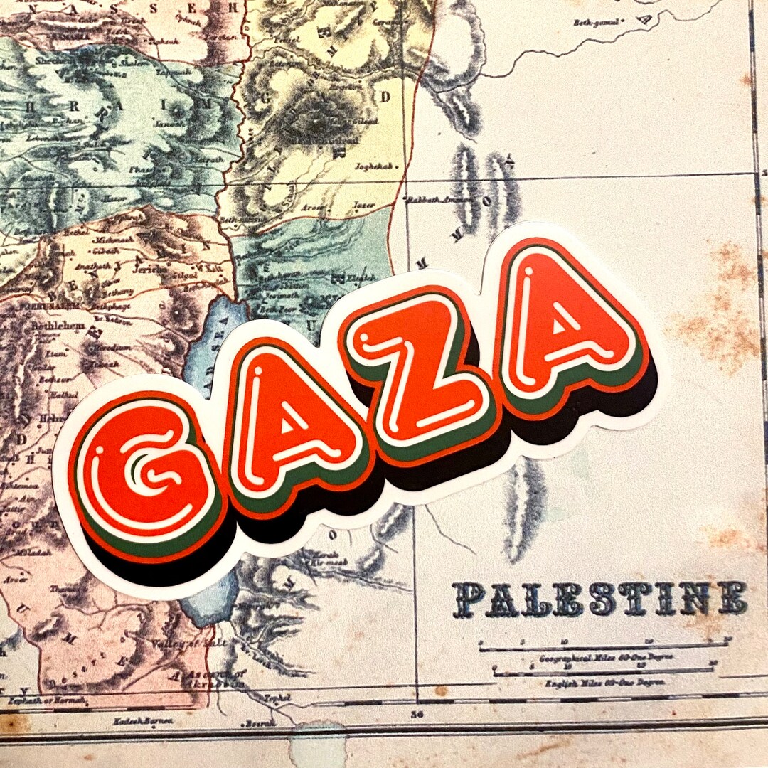 GAZA Sticker Laptop Water Bottle Free Palestine Ceasefire Now ...