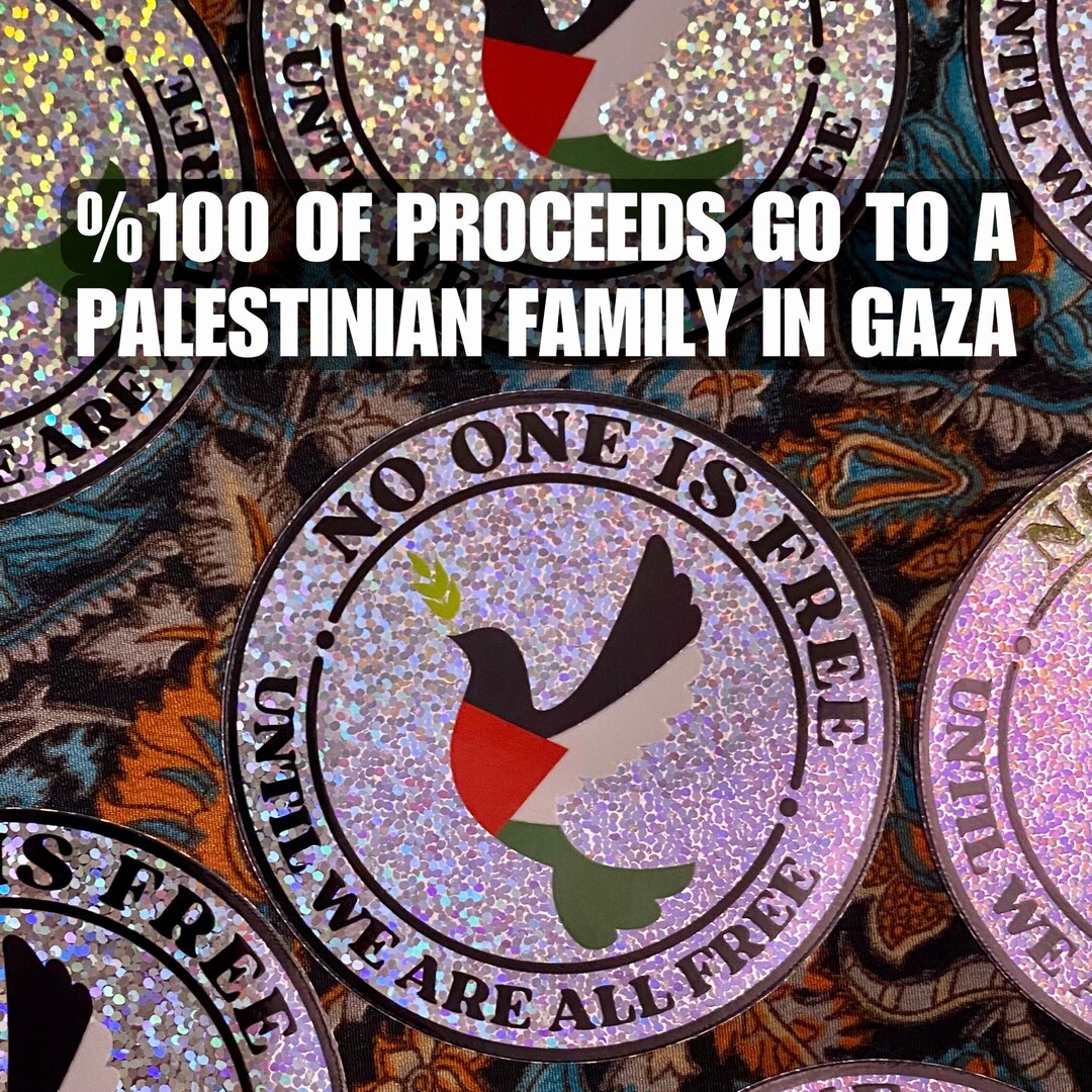 FUNDRAISER! Pro Palestine 3 Inch Glitter Sticker, Laptop Water Bottle ...