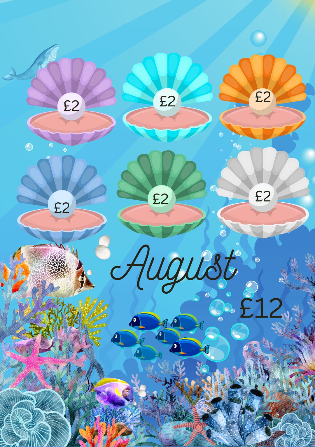 August Savings Challenge Tracker A6 - Etsy