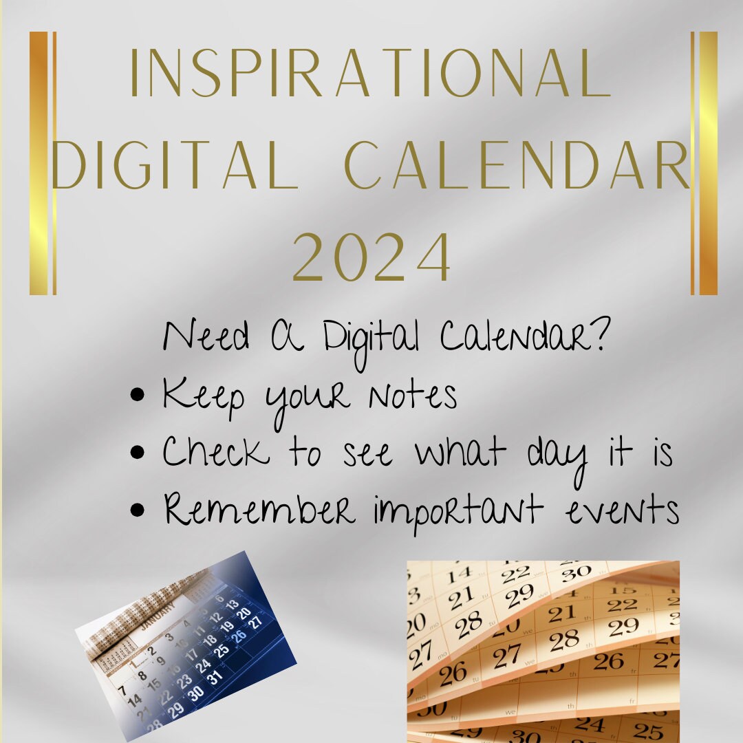 Simple Digital Calendar 2024 - Etsy