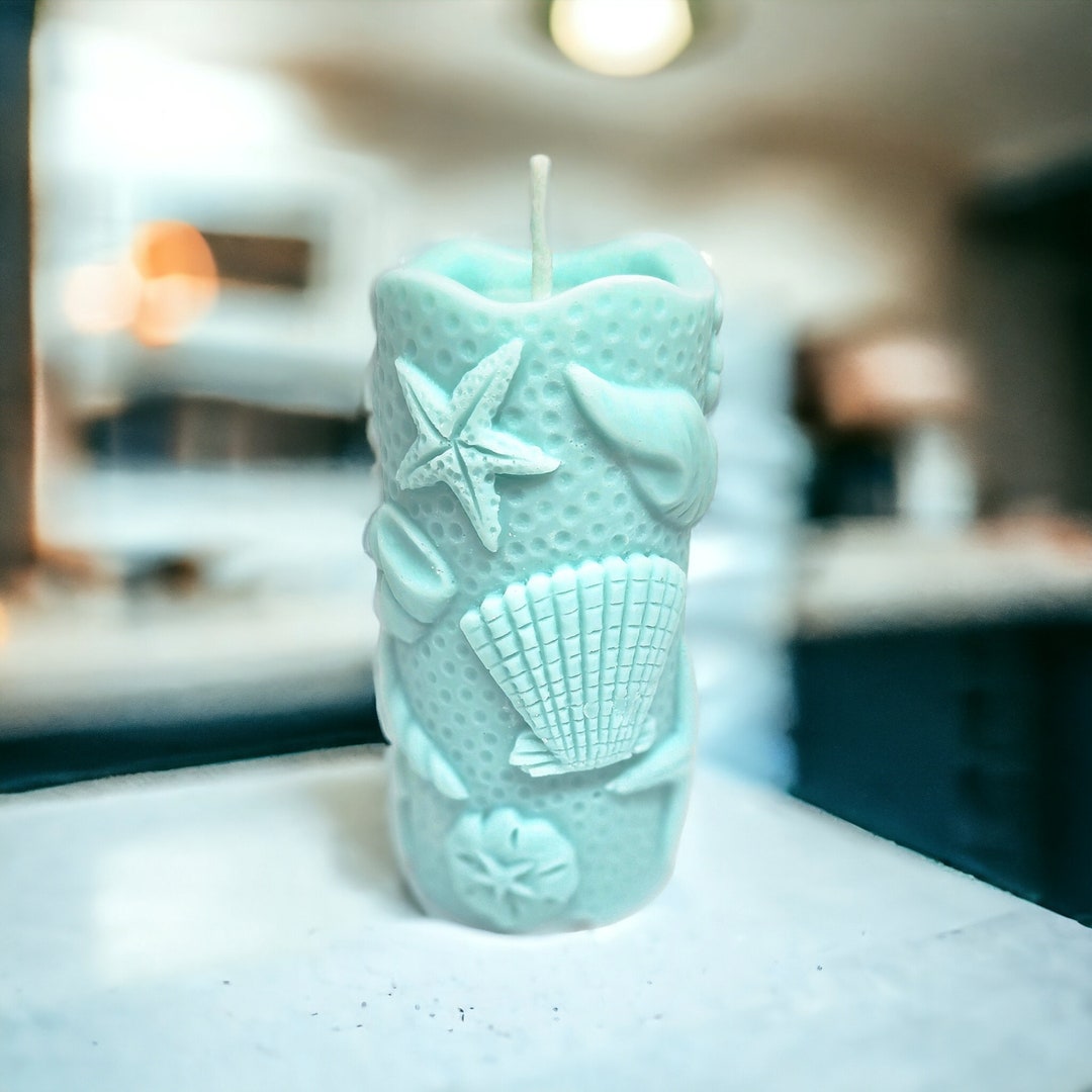 Sea Life Pillar Candle | Aquatic | Gifts | Ocean| Home Decor - Etsy
