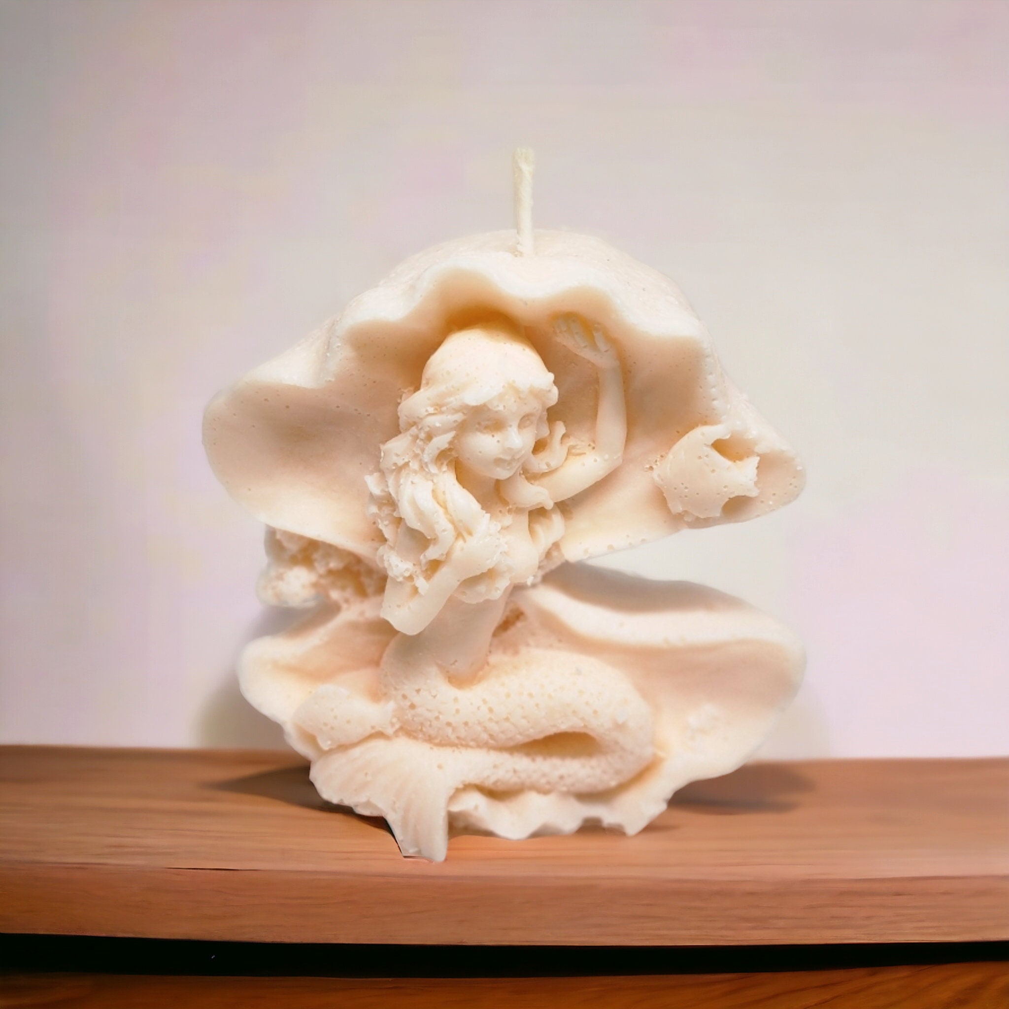 Mermaid Seashell Pillar Candle | Home Decor | Scented | Ocean | Sea ...