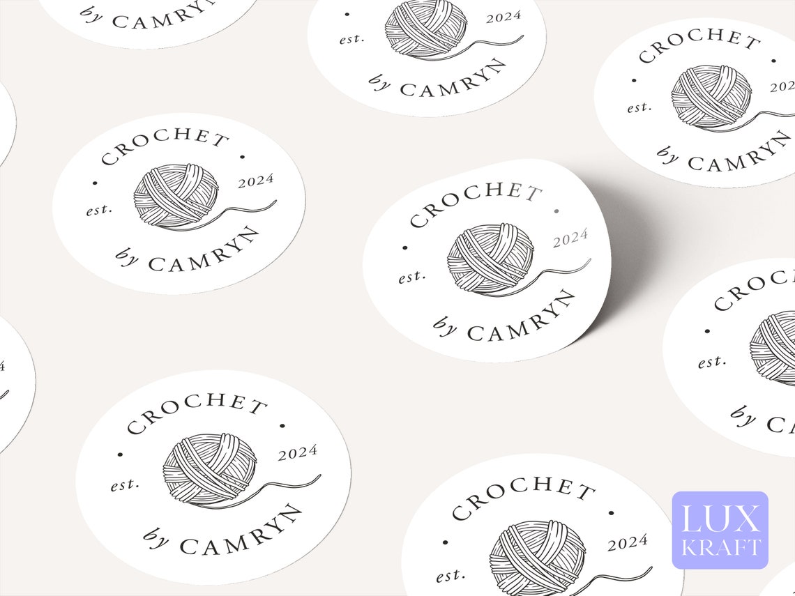 Crochet Labels, Printed Personalized Crochet Stickers Tags, Custom ...