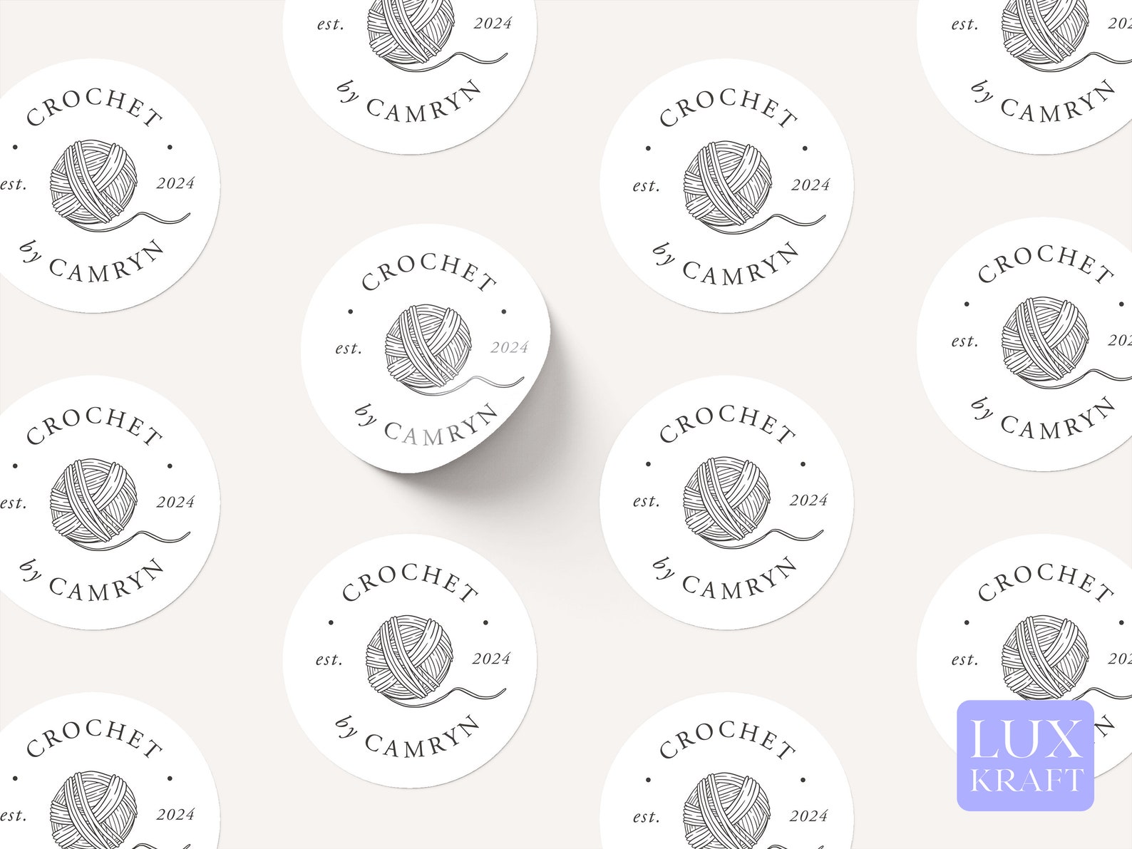 Crochet Labels, Printed Personalized Crochet Stickers Tags, Custom ...