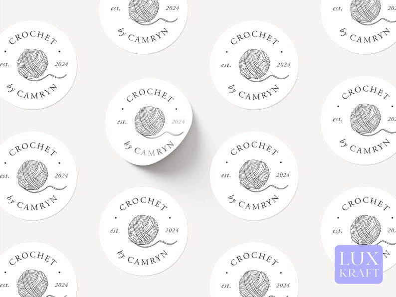 Crochet Labels, Printed Personalized Crochet Stickers Tags, Custom ...