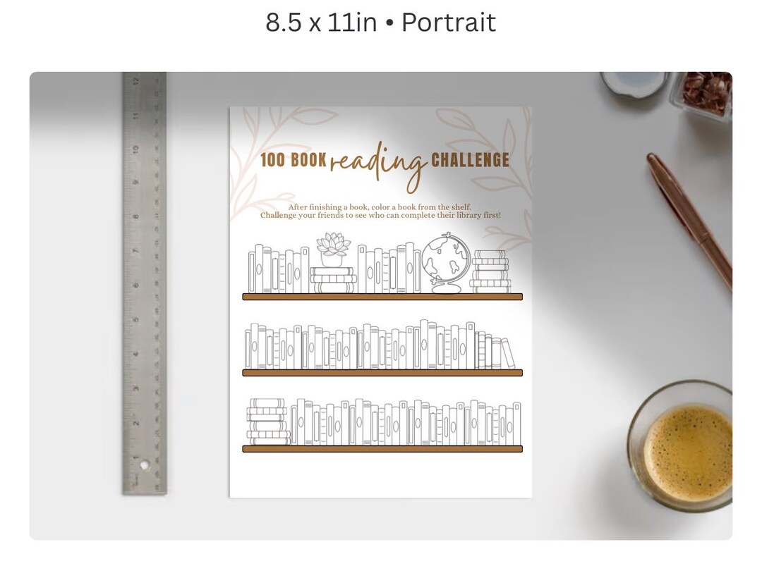 100 Books Reading Challenge - Etsy