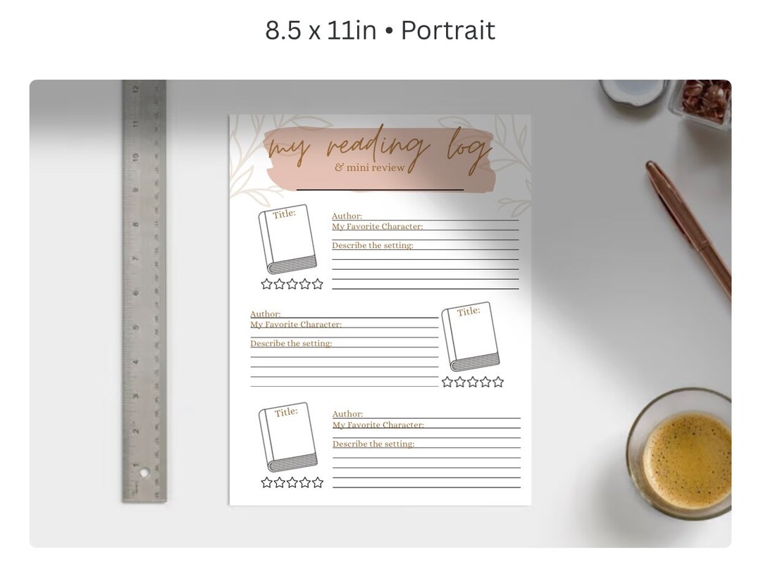 Boho Style Reading Log and Mini Book Review - Etsy