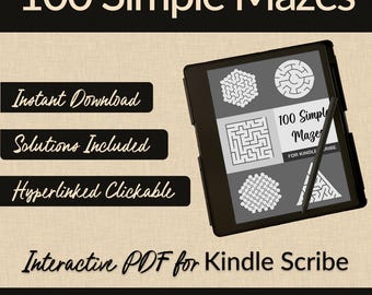 Kindle Scribe 100 Simple Mazes Interactive PDF With Solutions ...