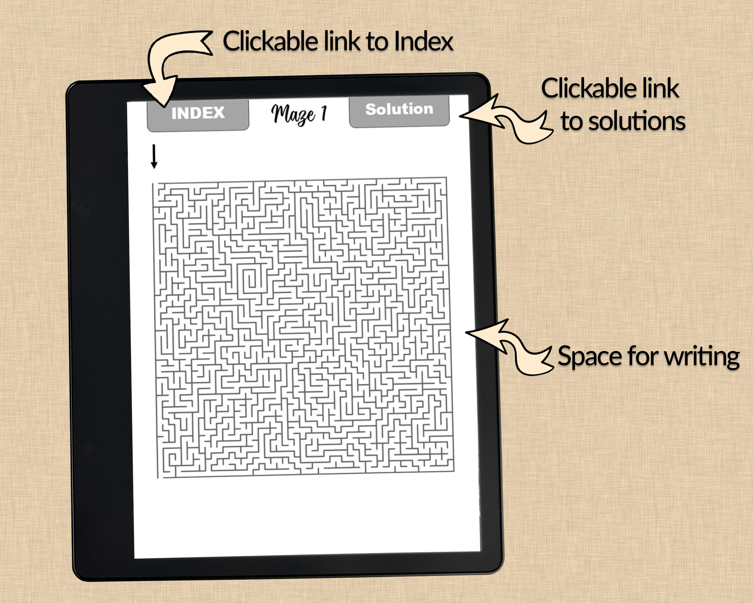 Kindle Scribe 100 Complex Mazes, 5 Types in Interactive PDF With ...