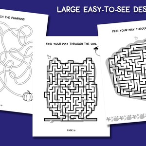 Printable Halloween Mazes for Kids 100 + Spooky and Fall Puzzles for ...