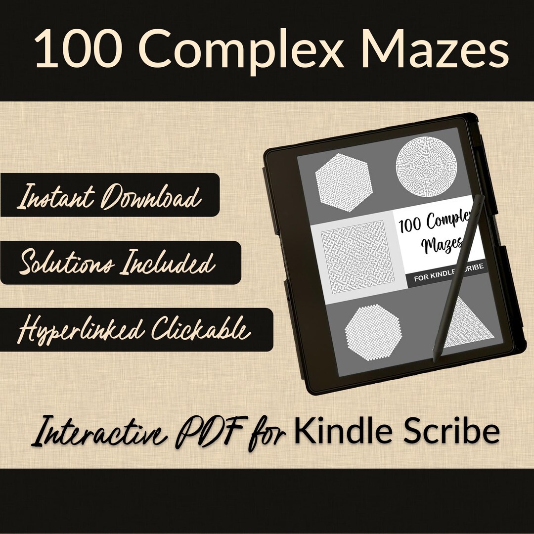 Kindle Scribe 100 Complex Mazes, 5 Types in Interactive PDF With ...