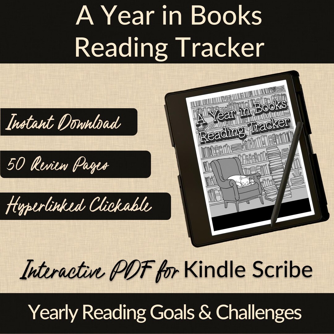 Reading Tracker Log Digitally Yearly Book Review for Kindle Scribe ...