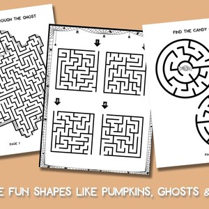Printable Halloween Mazes for Kids 100 + Spooky and Fall Puzzles for ...