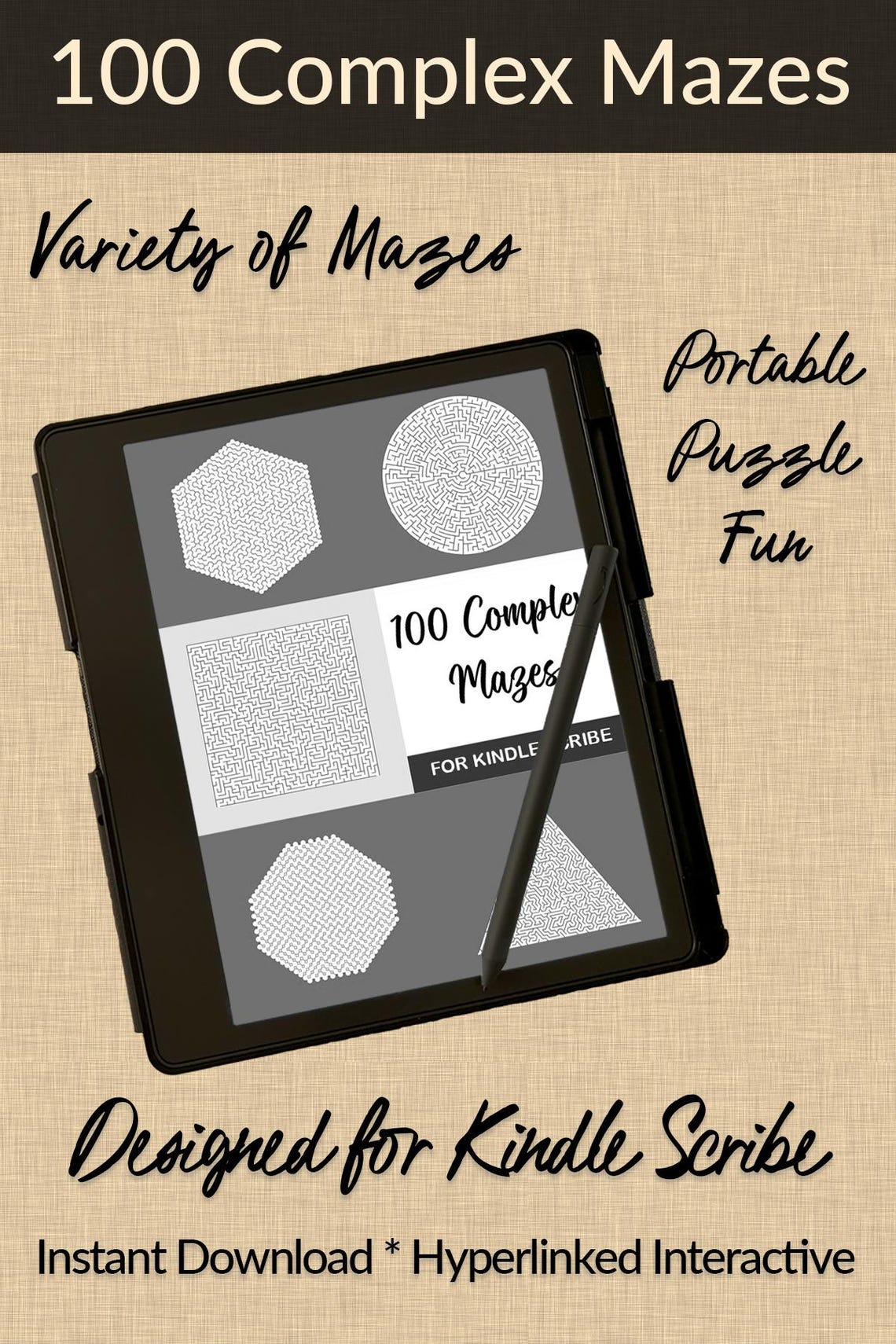 Kindle Scribe 100 Complex Mazes, 5 Types in Interactive PDF With ...