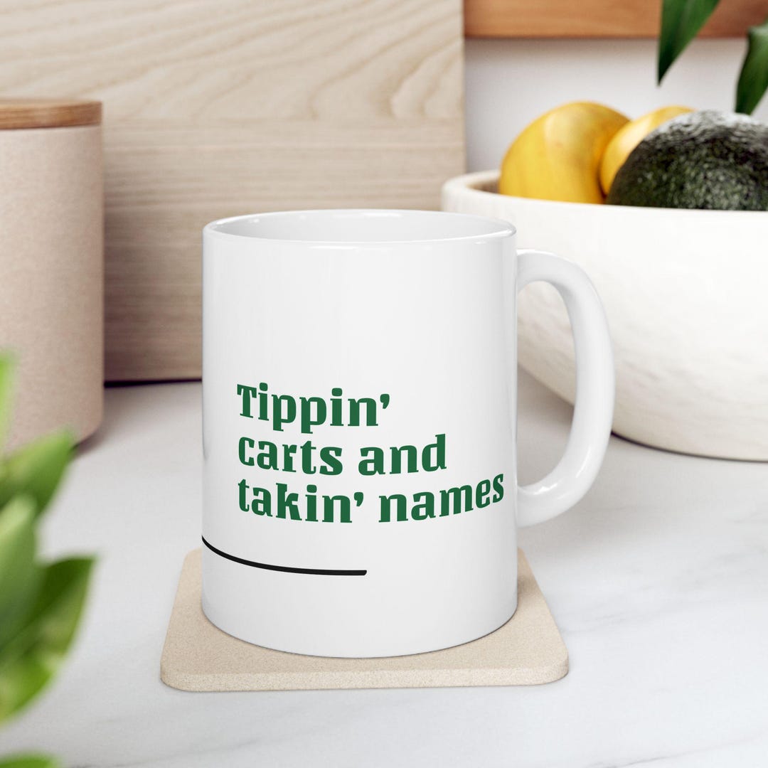 Tipping Carts Ceramic Mug - Perfect for Coffee Lovers, Funny Gift ...