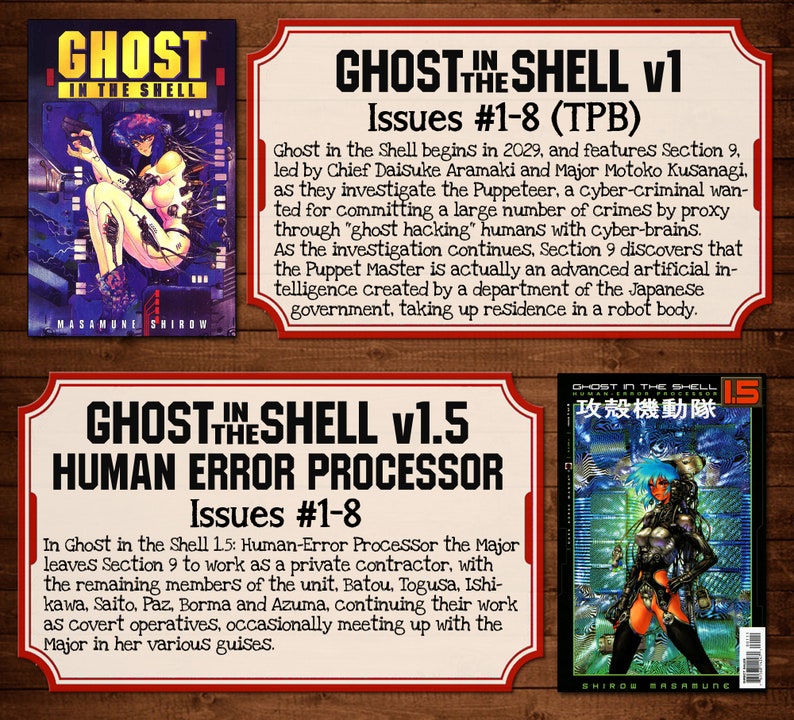 Ghost in the Shell [manga] Comic Bundle - 3 Full Story Arcs + One-shot ...
