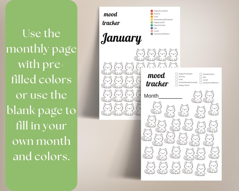 Mood Tracker, Printable Journal Page - Planner Page - Daily Feelings ...