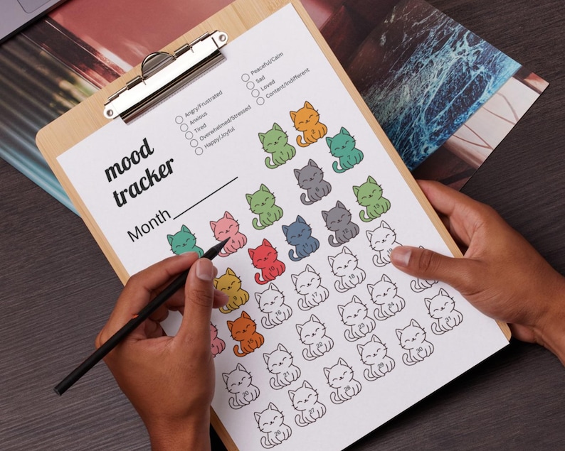 Mood Tracker, Printable Journal Page Planner Page Daily Feelings ...