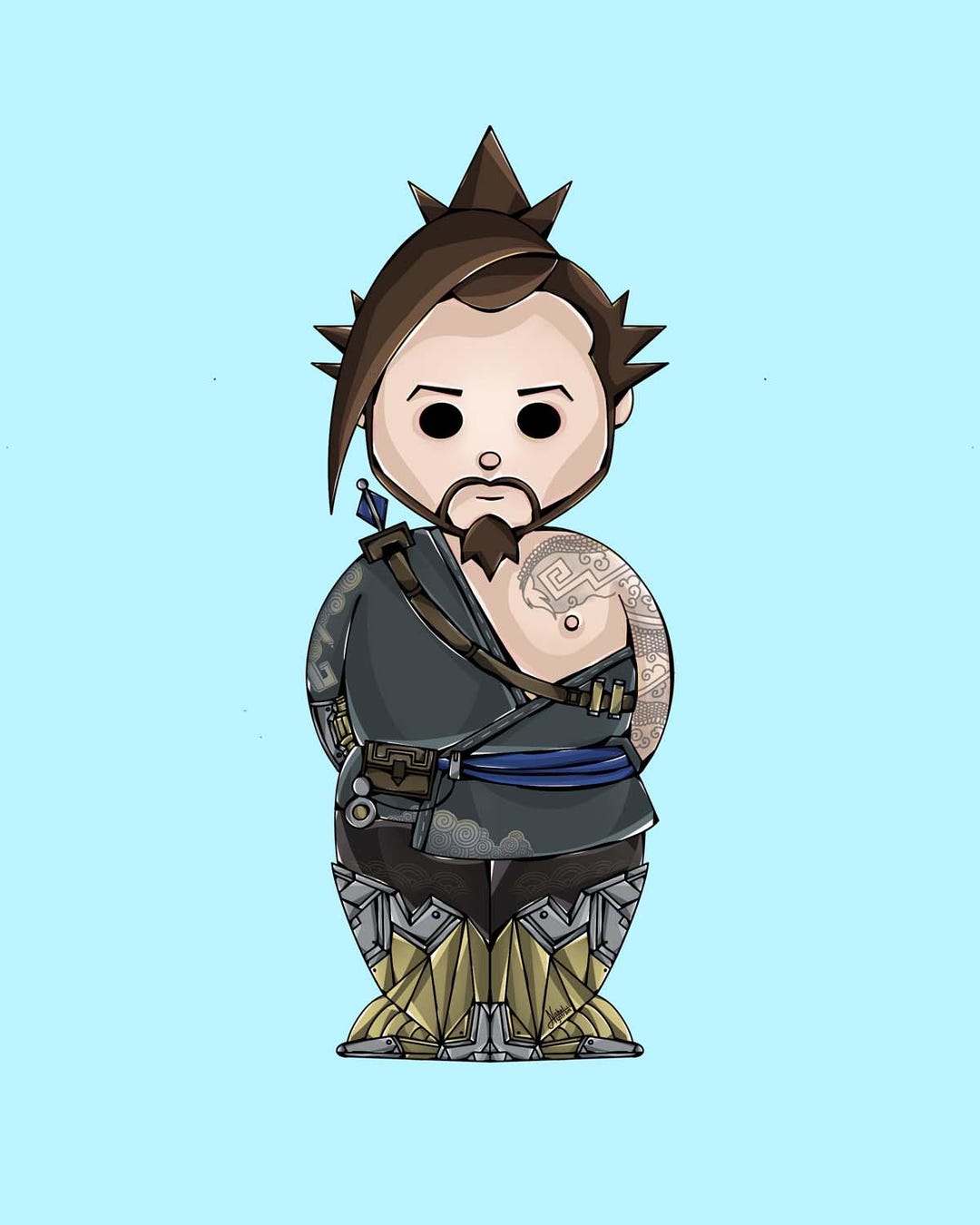 Hanzo Cute Digital Print (physical Item) - Etsy