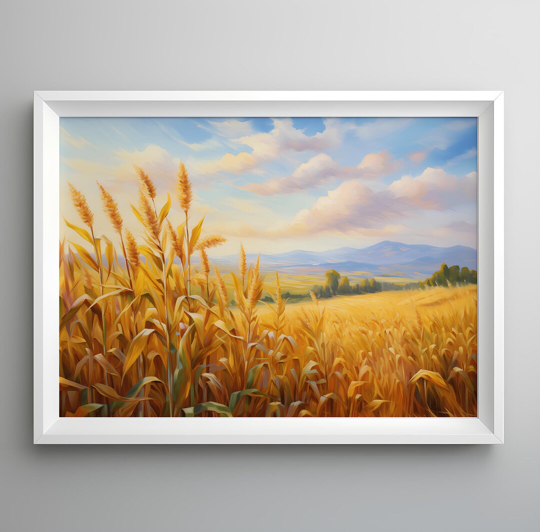 Corn Field Printable Spring Landscape Colorful Wall Art DIGITAL ...