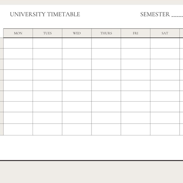 University Timetable - Etsy