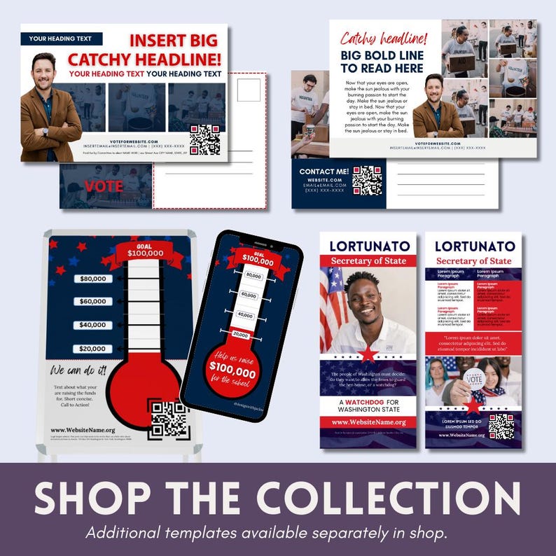 Political Campaign Rack Card Template | 4x9 Canva Editable Design ...